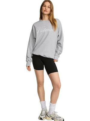 Victoria's Secret Angel Essentials Iconic Fleece Crewneck Sweatshirt - Grey