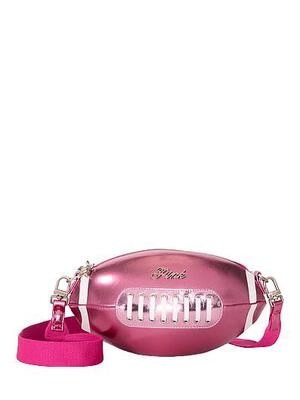Pink Metallic Football Crossbody Bag - Pink
