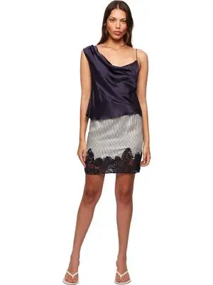 SWF Asymmetric Cowl Neck Cami - Navy