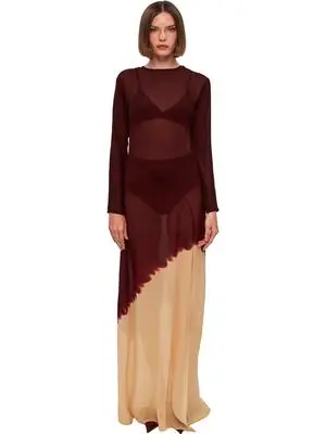 SWF Sheer Panel Maxi - Merlot Cloud