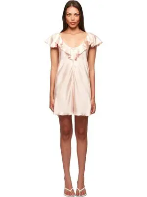 SWF S/W/F Boutique - International Scoop Neck Ruffle Mini Dress Rose Clay