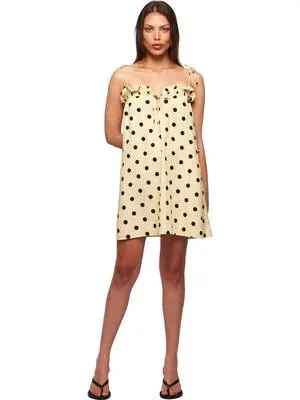 SWF Ruffled Trim Polka Dot Mini Dress - Dot Theory
