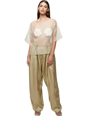 SWF Satin Draped Wide Leg Pant - Kiwi