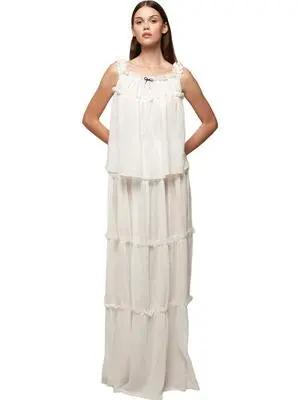 SWF Tiered Maxi Skirt - Chalk
