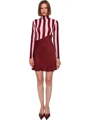 SWF Asymmetric Panel Dress - Crimson Stride