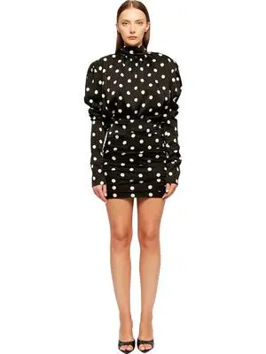 SWF Boutique Structured Shoulder Mini Dress With Polka Dot Print - After Hours Dot