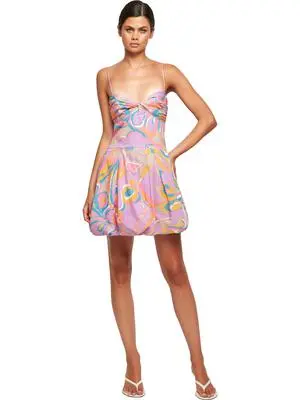 SWF Fitted Balloon Mini Dress - Opal Skies