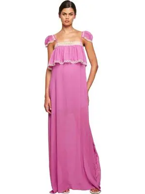 SWF Lace Trim Frill Maxi - Eclipse Violet