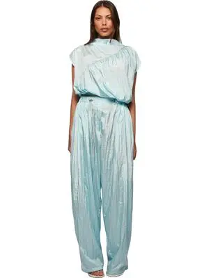 SWF Parachute Draped Wide-leg Pant - Azure