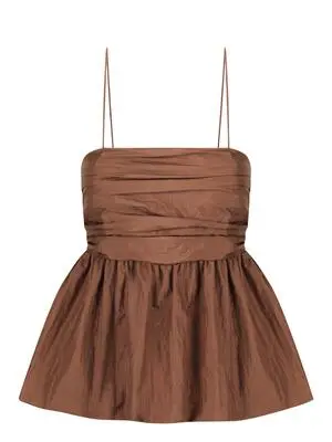 SWF Parachute Peplum Cami - Cocoa