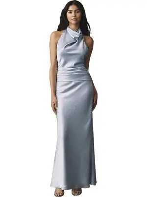 MARE MARE Isabella High-neck Maxi Dress - Light Blue
