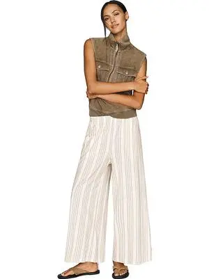 Z Supply Scout Striped Wide-leg Pants - Cloud
