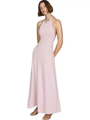 ELEVATOR DISCO Halter Midi Dress - Pink