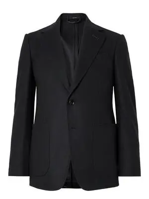 TOM FORD TOM FORD - Shelton Brushed Wool And Cashmere-Blend Blazer - Men - Black 