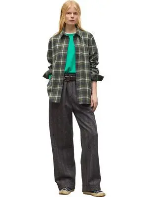 Johnstons Of Elgin Clanlass Plaid Wool & Cashmere Blend Overshirt - Green