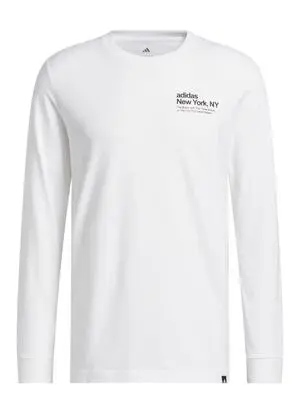 Adidas Nyc Building Graphic Long Sleeve T-shirt - White