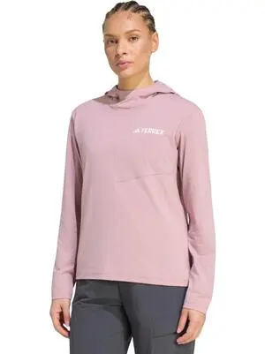 Adidas Hooded Long Sleeve Top - Magic Mauve