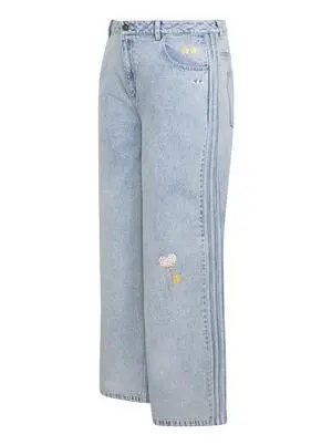 Adidas Care Bears High Rise Wide Leg Denim Pant - Clear Sky