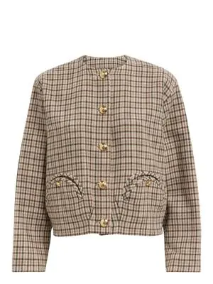 BLAZÉ MILANO Virgin Wool-cashmere Check Altai Jacket - Grey