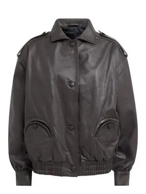 BLAZÉ MILANO Leather Charlie Bomber Jacket - Brown