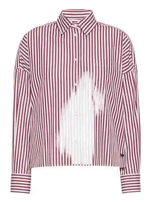 Max Mara Cotton Stripe Shirt - Burgundy
