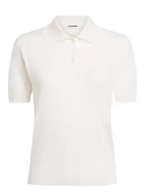 JIL SANDER Wool Polo Shirt - White