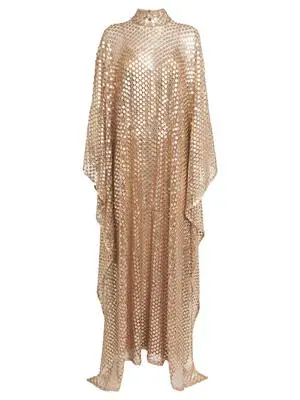 TALLER MARMO Sequinned Maxi Kaftan Dress - Metallic