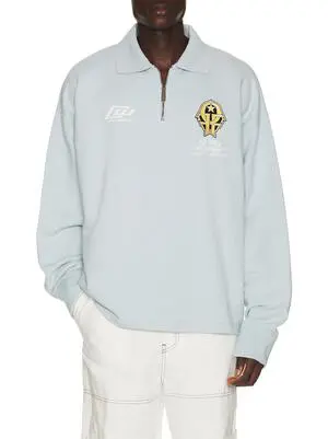 Off-White Offline Team Fleece Polo In Blue - Celestial Blue