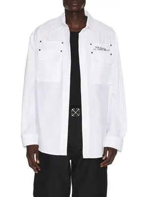 Off-White Type Arrow Overshirt - White