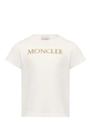 Moncler Embroidered Logo Cotton T-shirt - White