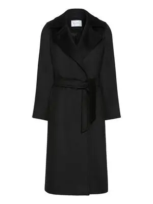 Max Mara Manuela Belted Wrap Coat - Black