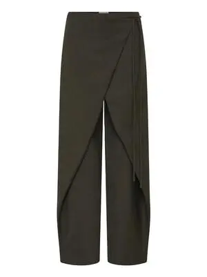 ST. AGNI Piping Drawstring Casual Pants - Grey