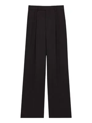 Saint Laurent Fluid Pants In Striped Crepe - Black/gray