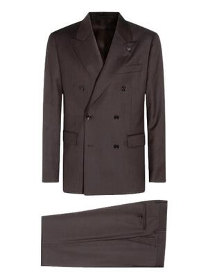 LARDINI Double-breasted Suit - Brown