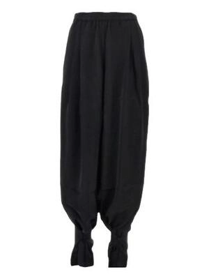 Andamane Elastic-waist Casual Trousers - Black