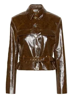Sportmax Belted Cropped Jacket - Brown