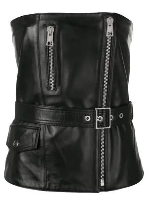 MANOKHI Black Leather Corset
