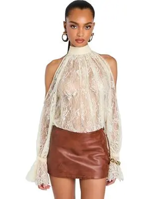 HEMANT & NANDITA Hemant & Nandita Onir Cold Shoulder Lace Top
