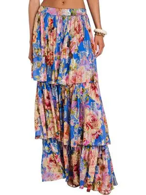 Hemant & Nandita Vanya Tiered Maxi Skirt - Blue