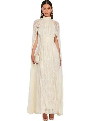 HEMANT & NANDITA Hemant & Nandita "Onir" Cape Maxi Dress