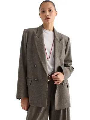 TWP Harper Blazer In Fancy Wool Flannel - Tea Multi