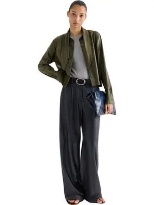 TWP Hudson St Pant In Paper Leather - Midnight