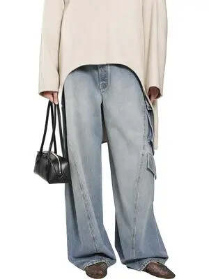 Alaïa Denim Cargo Pants - Blue