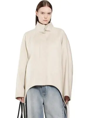 Alaïa Asymmetric Double Face Cashmere Coat - Beige
