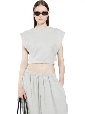 Alaïa Fleece Jersey Top - Grey