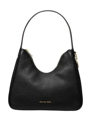 Michael Kors Nayla Small Pebbled Leather Hobo Shoulder Bag - Black