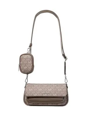 Michael Kors Jet Set Travel Small Signature Logo Crossbody Bag With Pouch - Grey