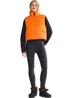 OROLAY Down Puffer Vest With Detachable Hood - Orange