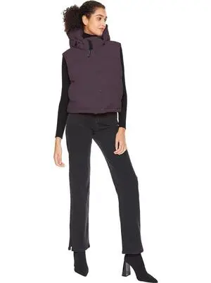 OROLAY Down Puffer Vest With Detachable Hood - Purple