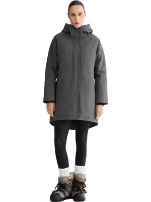 OROLAY Mid-length Windproof Parka Coat - Gray